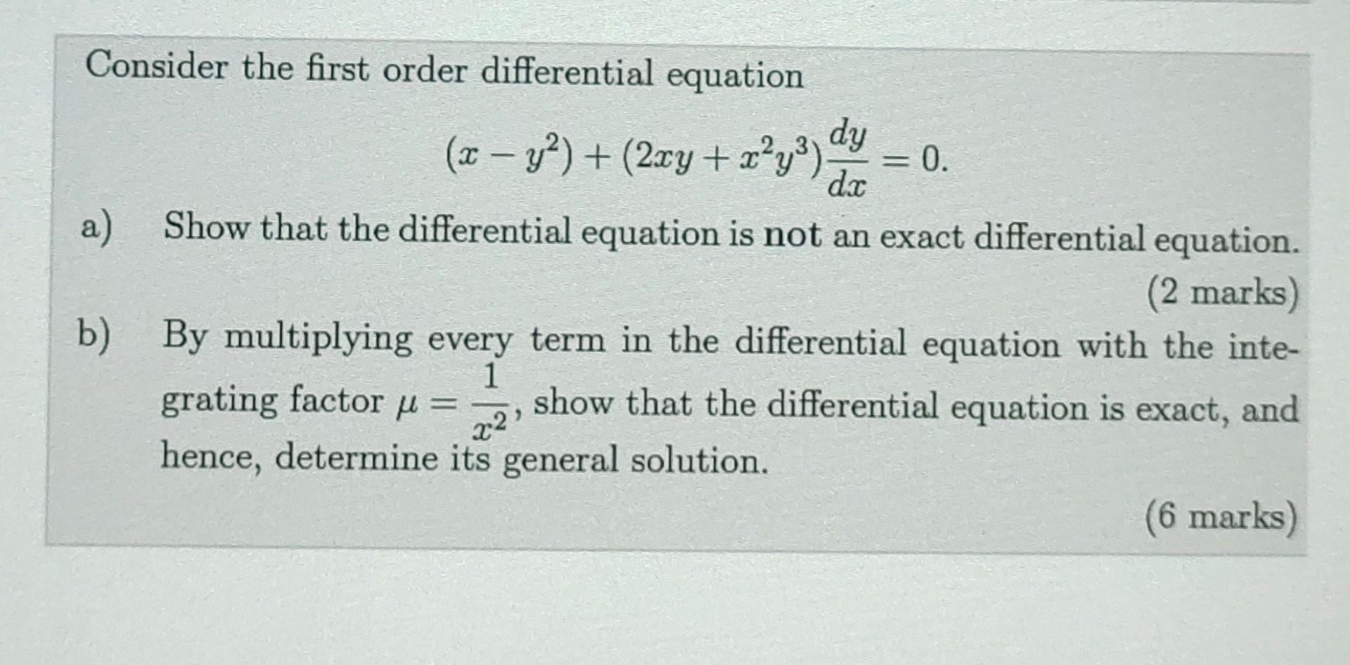 Solved Consider the first order differential equation | Chegg.com