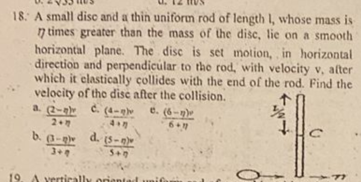 Solved A small diso and a thin uniform rod of length l, | Chegg.com