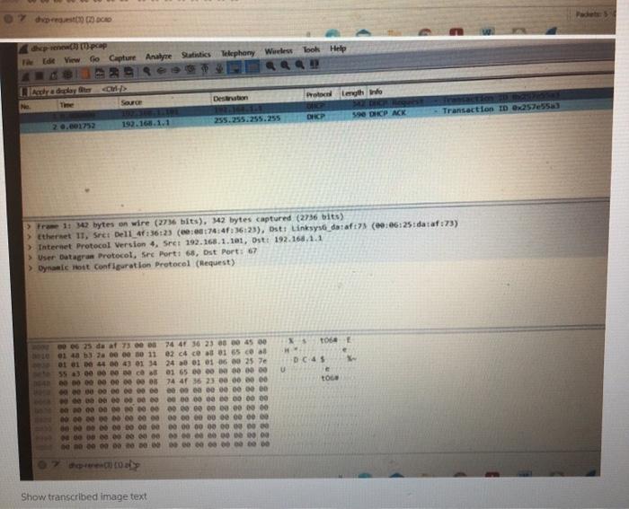 DHCP Renew 5. Open the attached packet capture file | Chegg.com