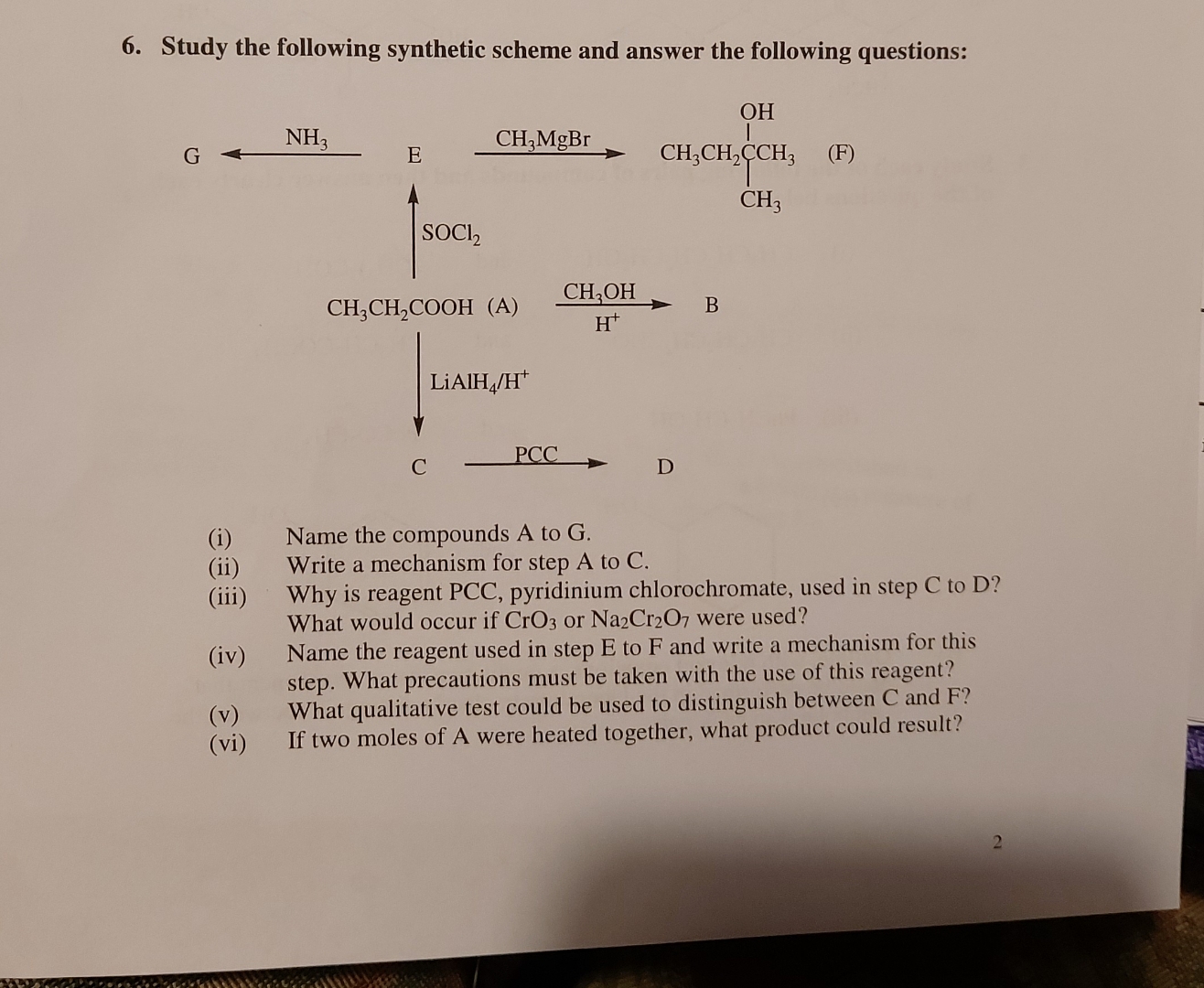 Solved Study the following synthetic scheme and answer the | Chegg.com