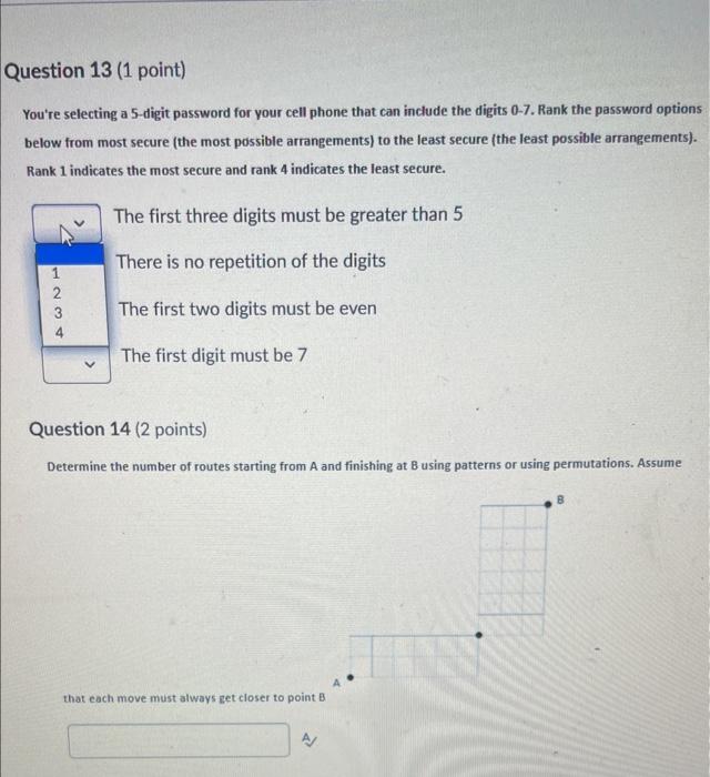 Solved You're selecting a 5-digit password for your cell | Chegg.com