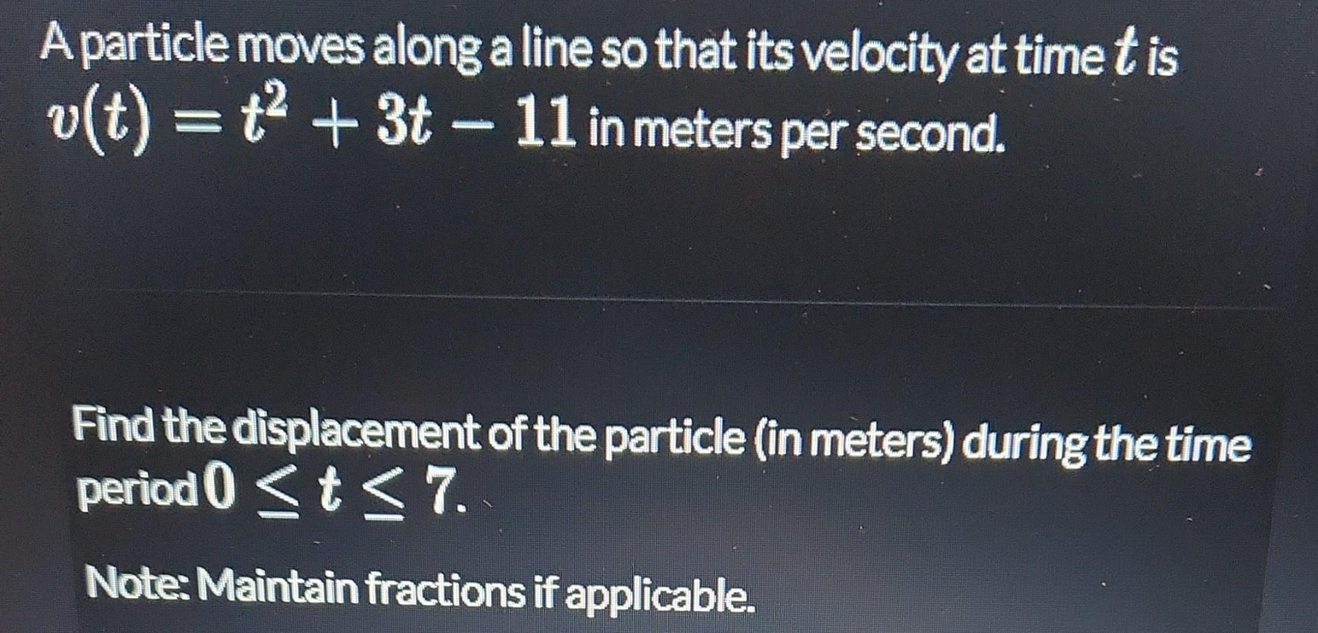 Solved A particle moves along a line so that its velocity at | Chegg.com