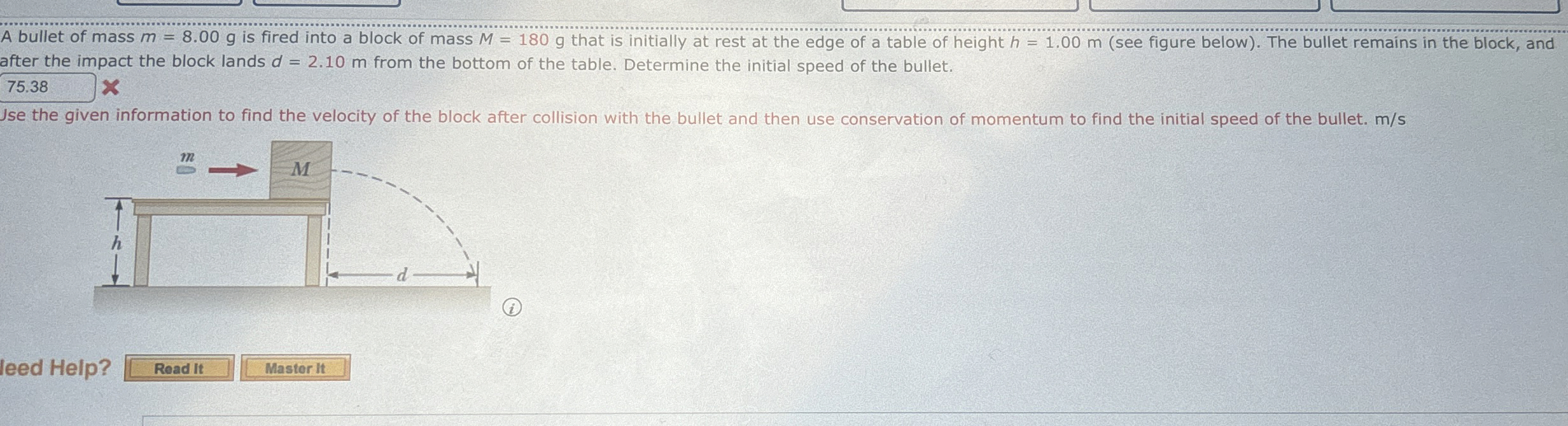 Solved A bullet of mass m=8.00g ﻿is fired into a block of | Chegg.com