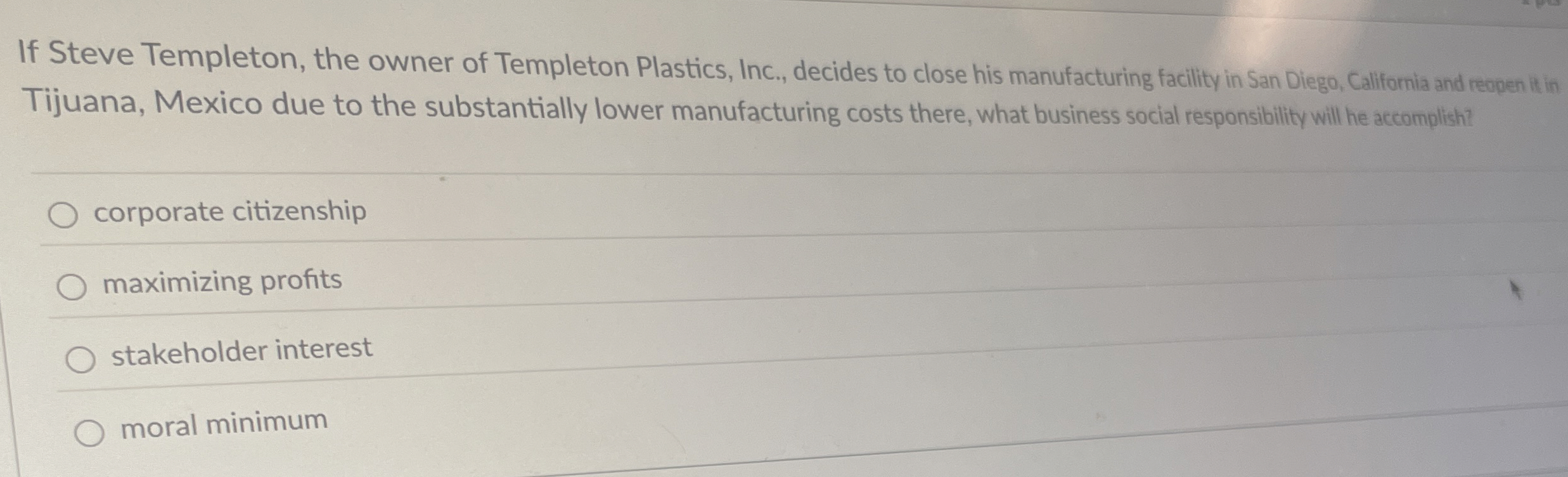 Solved If Steve Templeton, the owner of Templeton Plastics, | Chegg.com