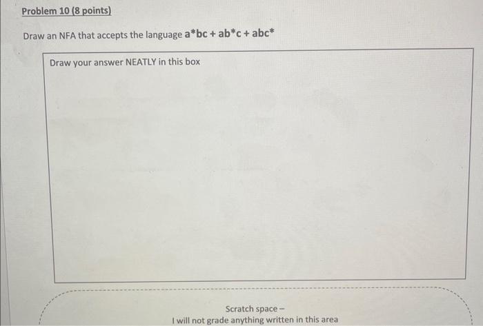 Solved Draw an NFA that accepts the language a∗bc+ab∗c+abc∗ | Chegg.com