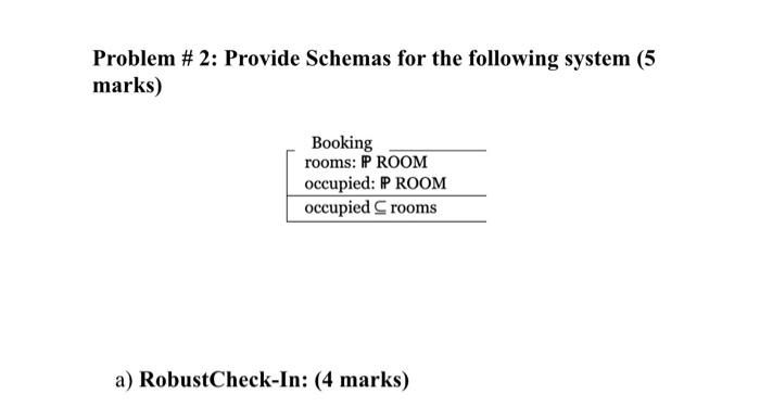 Solved Problem \# 2: Provide Schemas for the following | Chegg.com