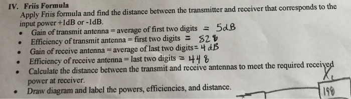 IV. Friis Formula Apply Friis formula and find the | Chegg.com