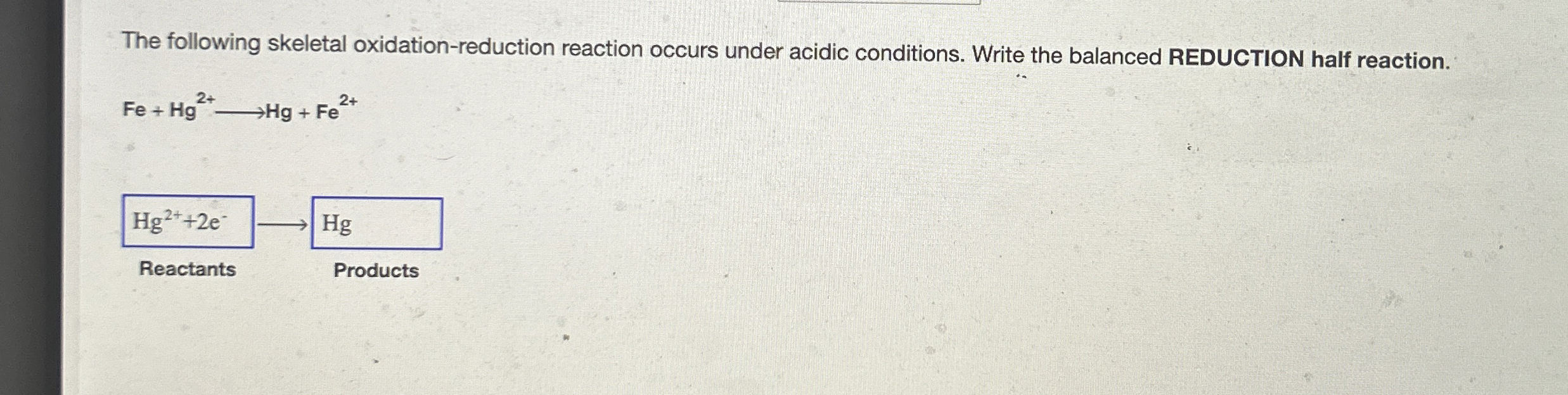 Solved The following skeletal oxidation-reduction reaction | Chegg.com