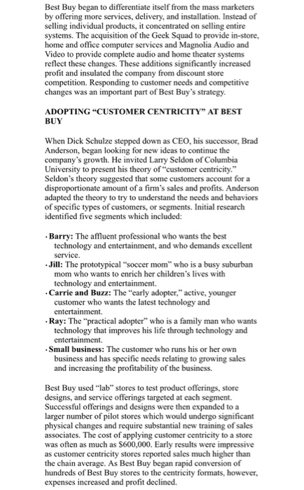 Solved "So much of our business success comes down to | Chegg.com