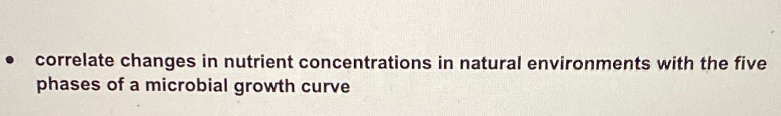 correlate changes in nutrient concentrations in | Chegg.com