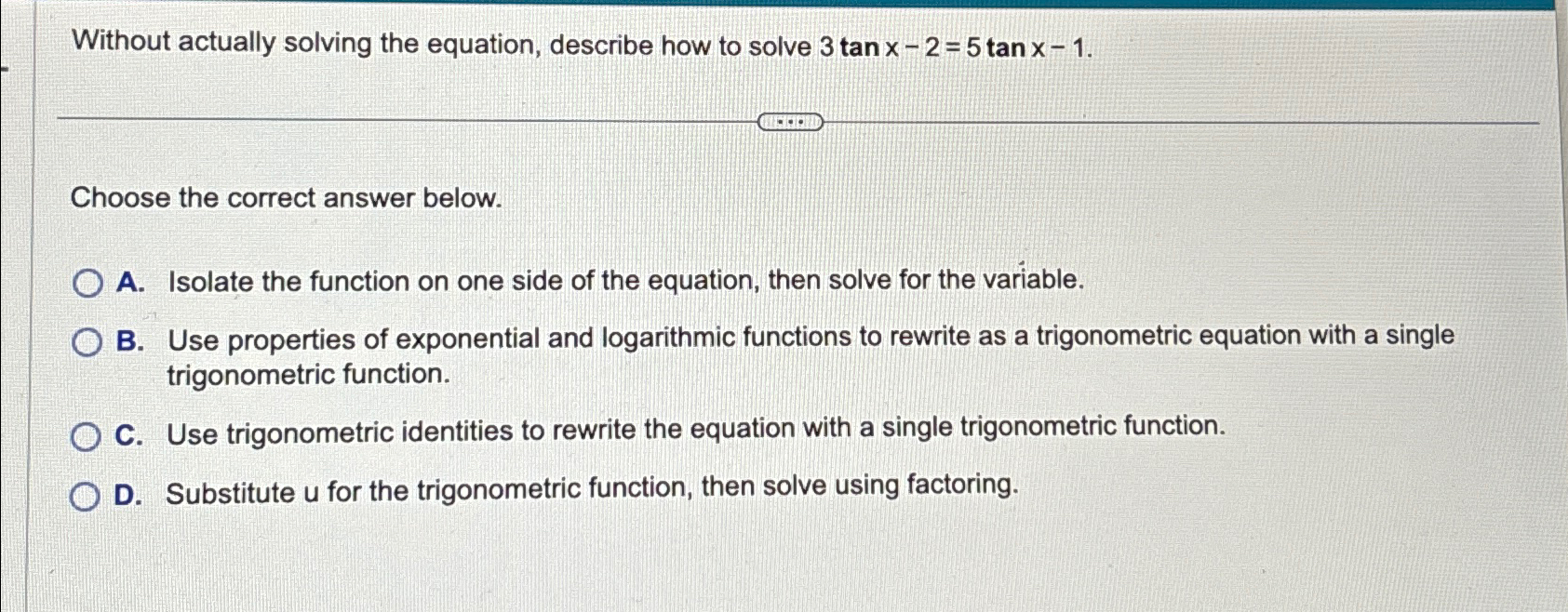 Solved Without actually solving the equation, describe how | Chegg.com