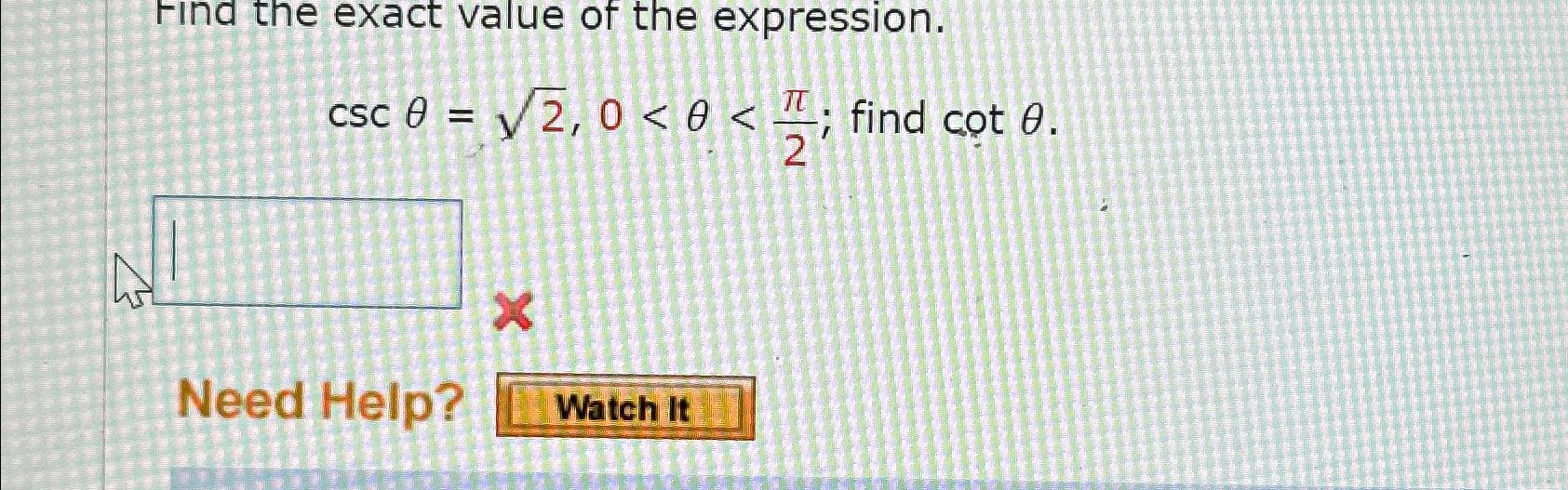 Solved Find the exact value of the expression. | Chegg.com