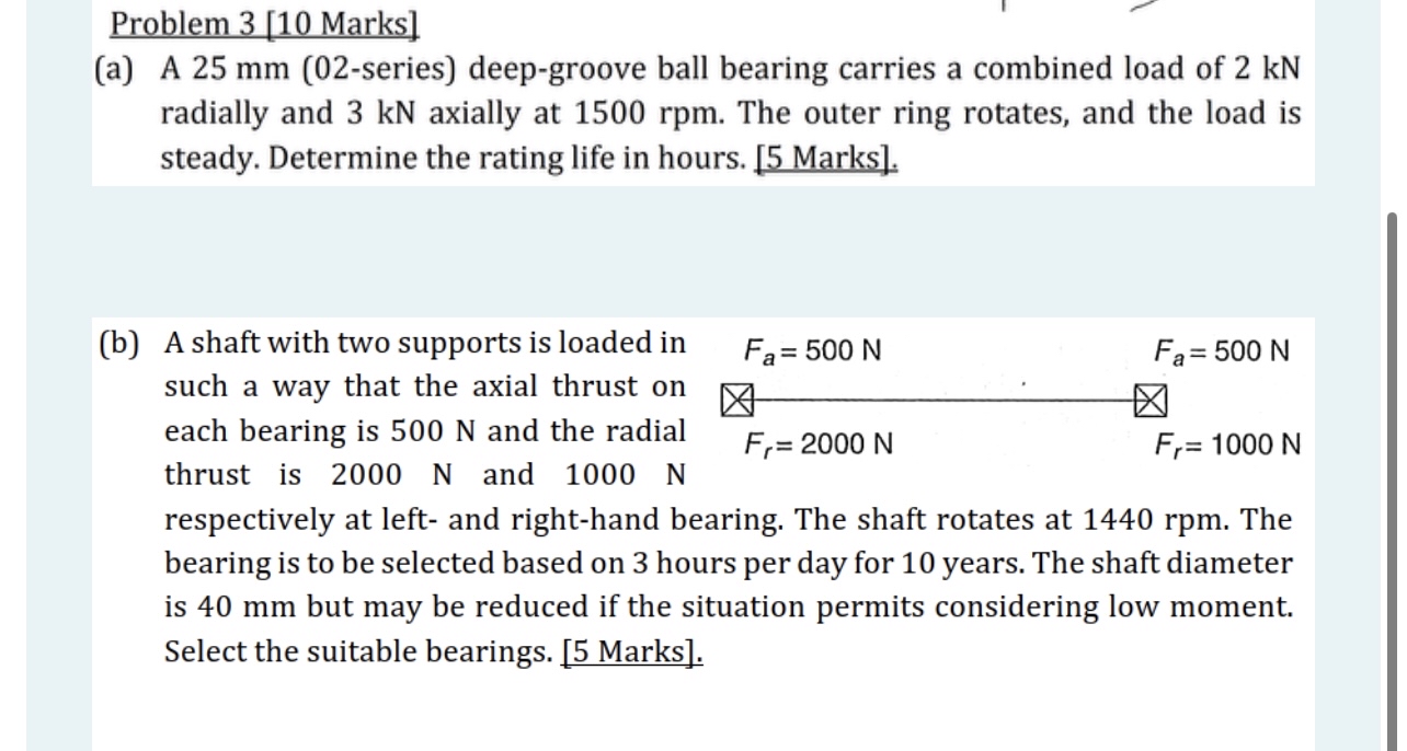 Solved Problem 3 [10 ﻿Marks](a) ﻿A 25 ﻿mm ( 02 -series) | Chegg.com
