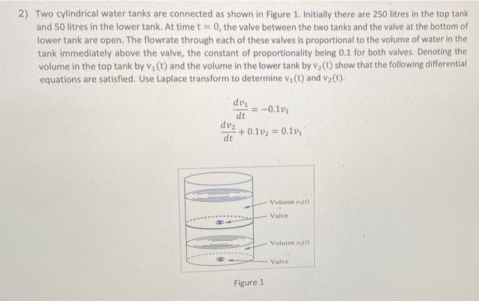 [Solved]: 2) Two cylindrical water tanks are connected as s