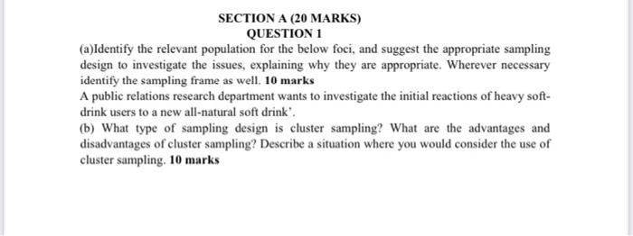 SECTION A (20 MARKS) QUESTION 1 (a)Identify the | Chegg.com