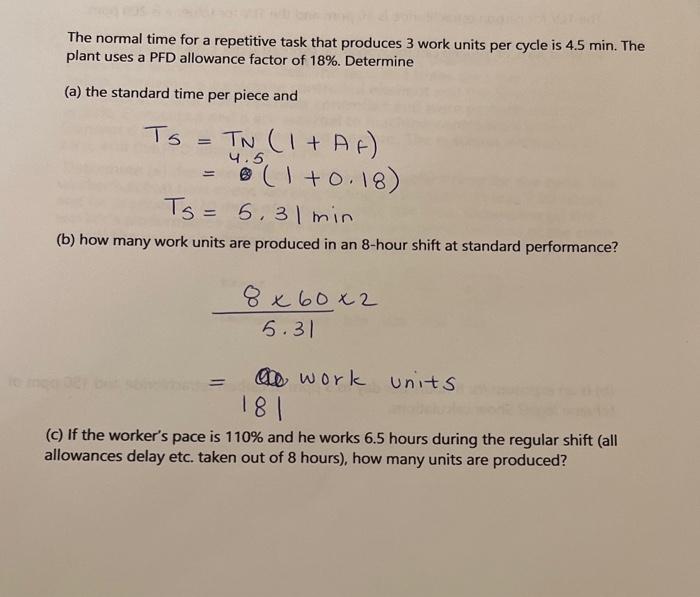 Solved The normal time for a repetitive task that produces 3 | Chegg.com