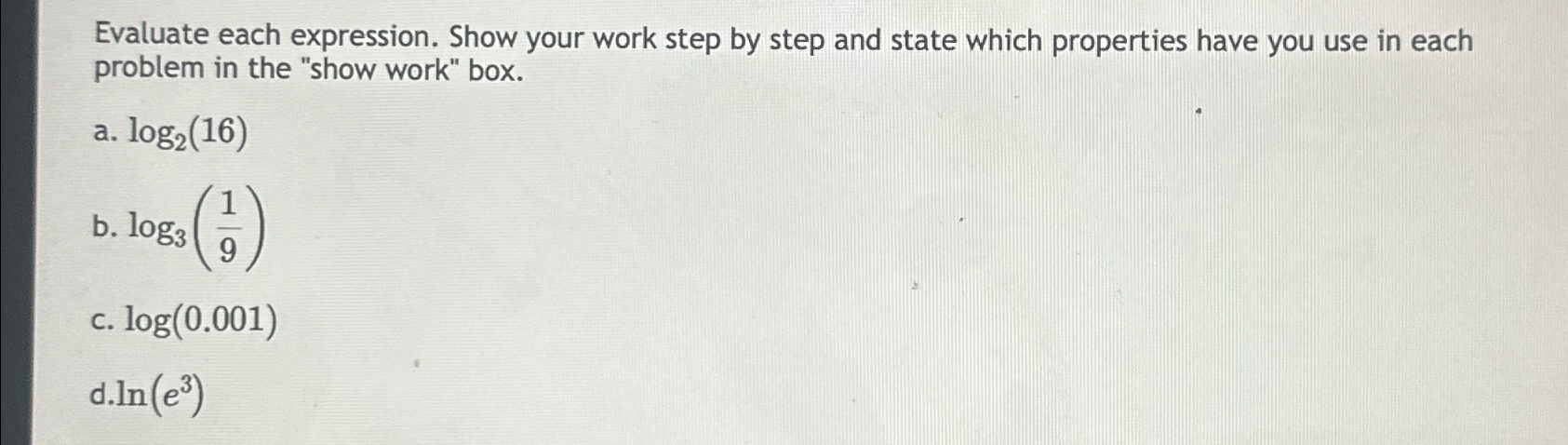 Solved Evaluate each expression. Show your work step by step | Chegg.com