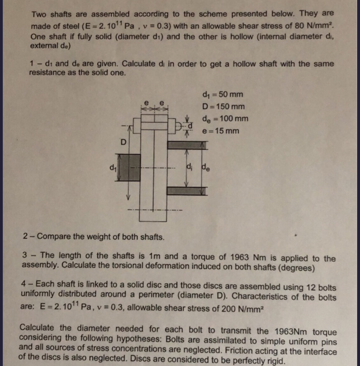 Solved Two shafts are assembled according to the scheme | Chegg.com