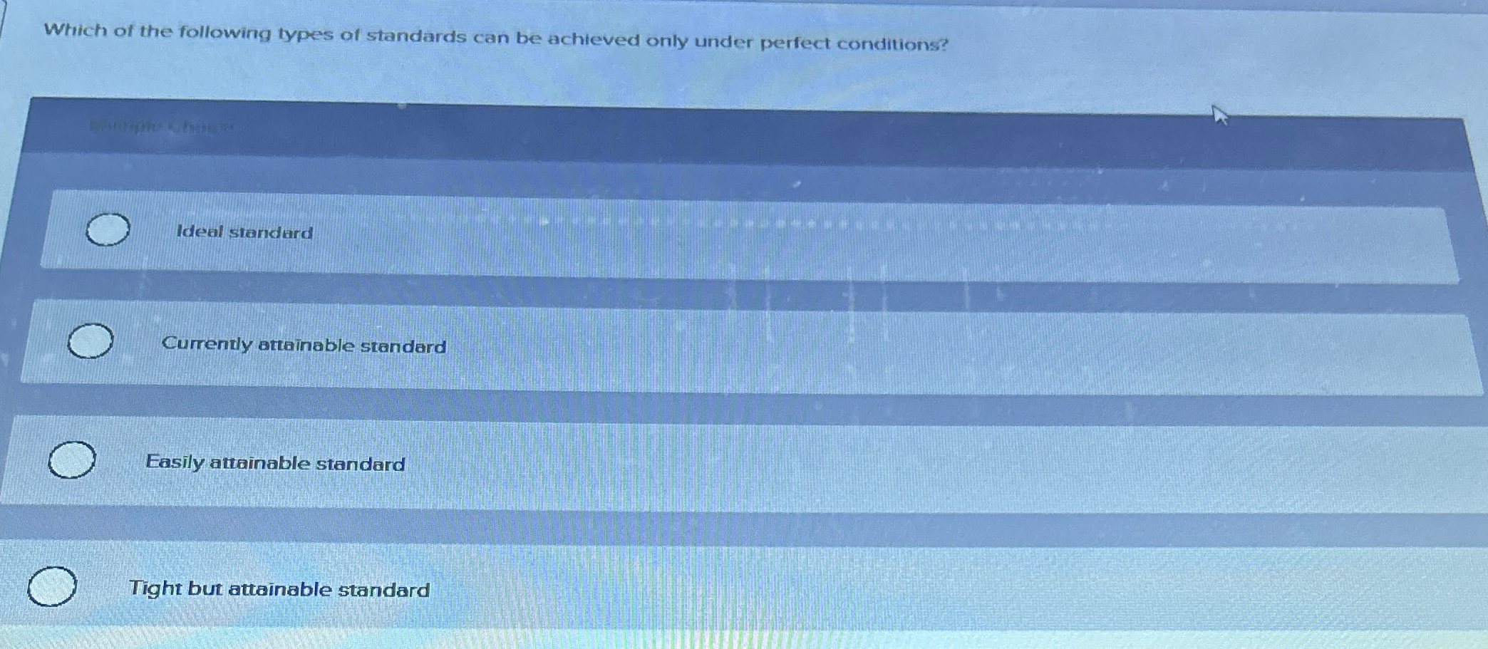 Solved Which of the following types of standards can be | Chegg.com