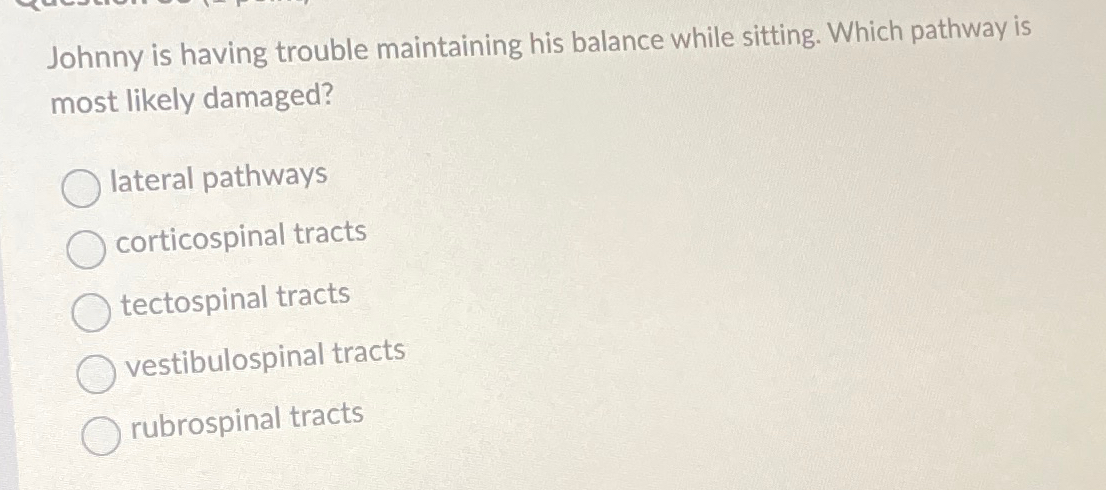 Solved Johnny is having trouble maintaining his balance | Chegg.com