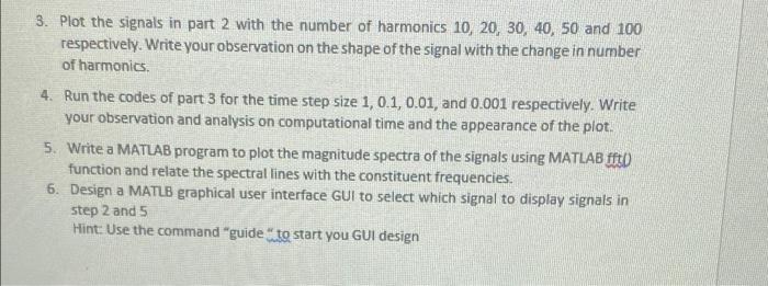 Solved Signal Generation using MATLAB without the Library | Chegg.com