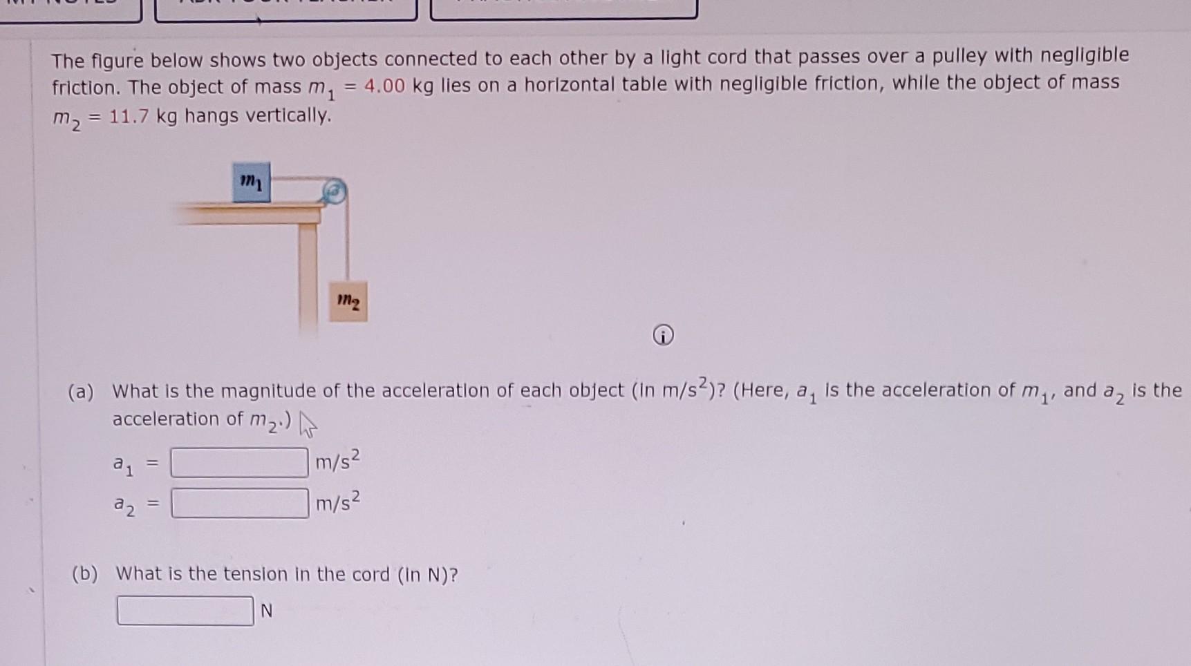 Solved The Figure Below Shows Two Objects Connected To Each
