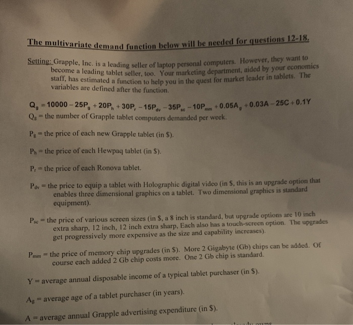 Solved In the questions 16-18 use these values in the | Chegg.com