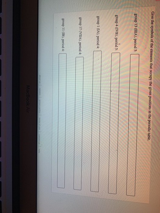 Solved Give the symbols of the elements that occupy the | Chegg.com