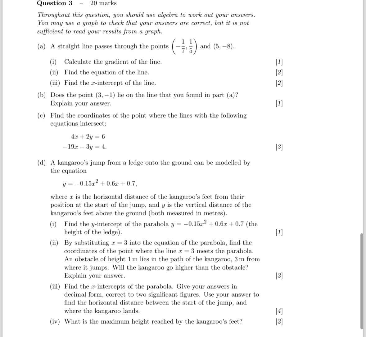 Solved Question 3-20 ﻿marksThroughout this question, you | Chegg.com