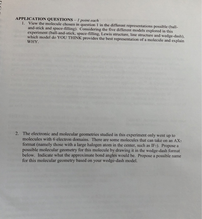 Solved APPLICATION QUESTIONS - I point each 1. View the | Chegg.com