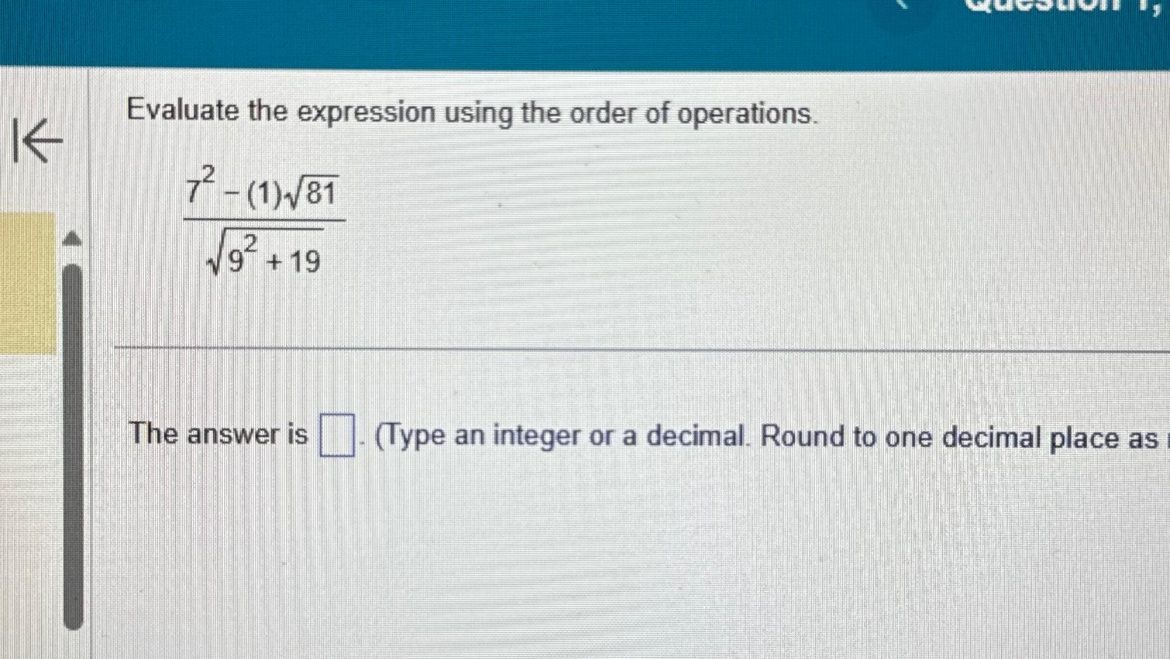 Solved Evaluate the expression using the order of | Chegg.com