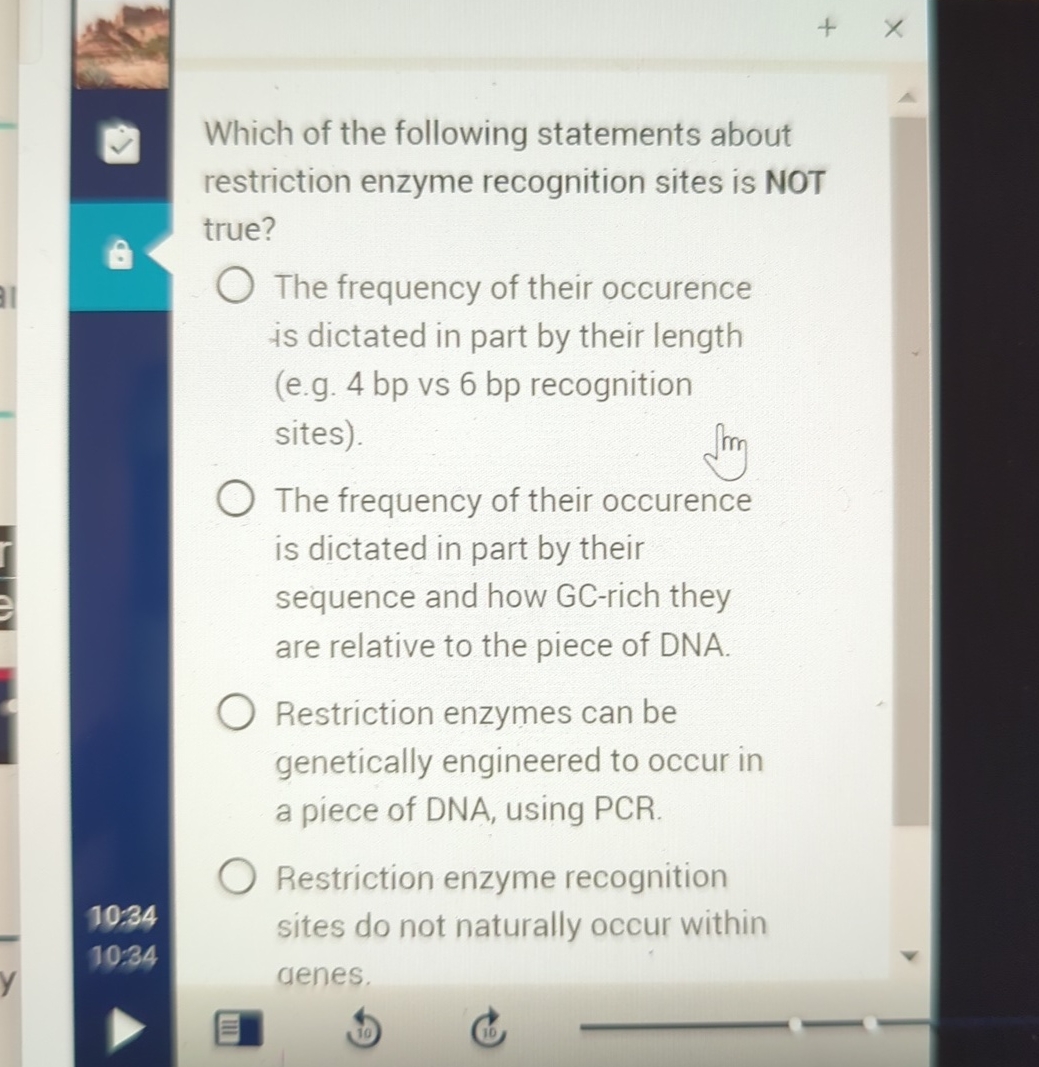 Solved Which of the following statements about restriction | Chegg.com