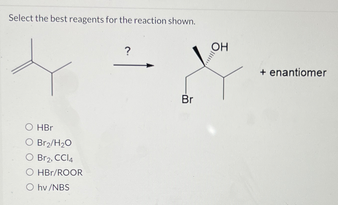 Solved Select the best reagents for the reaction shown. | Chegg.com