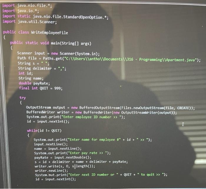 Solved import java.nio.file."; import java.io.*; import | Chegg.com