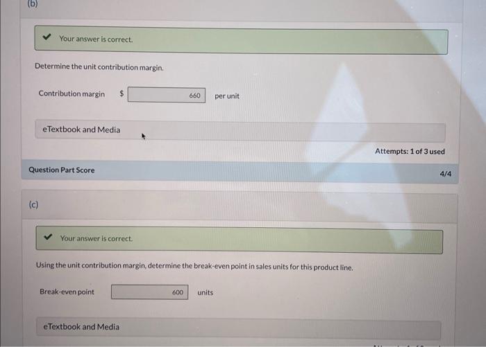 Solved Determine the unit contribution margin. Contribution | Chegg.com