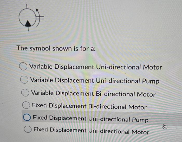 Solved The symbol shown is for a: Variable Displacement | Chegg.com