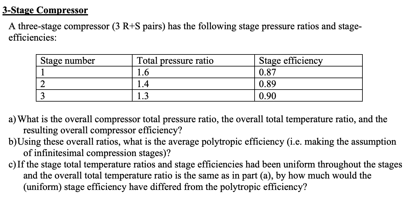 Solved 3-Stage CompressorA three-stage compressor ( 3R+S | Chegg.com