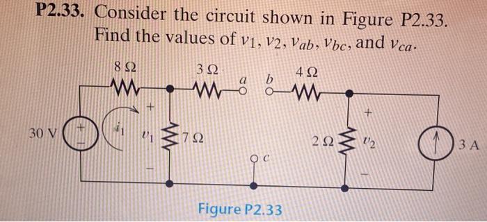Solved P2.33. Consider the circuit shown in Figure P2.33. | Chegg.com