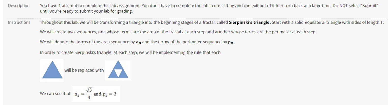 Solved You have 1 attempt to complete this lab assignment. | Chegg.com