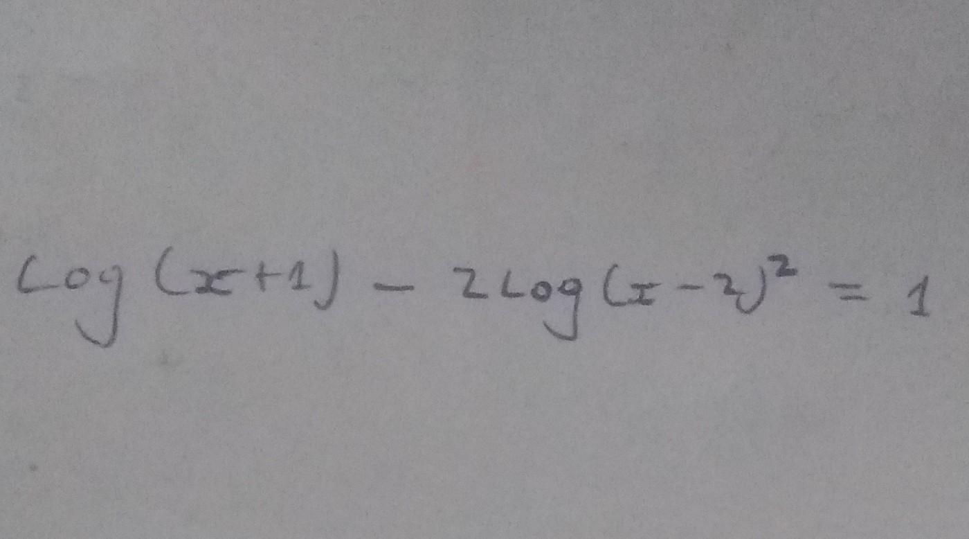 Solved log(x+1)−2log(x−2)2=1 | Chegg.com