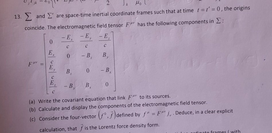 Solved ∑?? ﻿and ∑??' ﻿are space-time inertial coordinate | Chegg.com