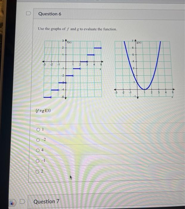 Solved Use the graphs of f and g to evaluate the function. | Chegg.com