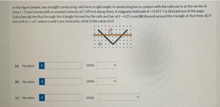 Solved In the figure below, two straight conducting rails | Chegg.com