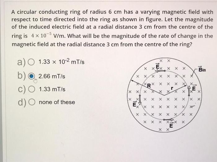 Solved A circular conducting ring of radius 6 cm has a | Chegg.com