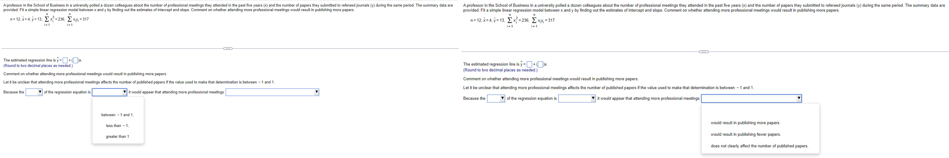 Solved First blank choices are "Because the (slope or | Chegg.com