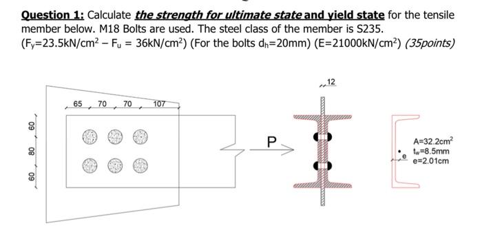 Solved Question 1: Calculate the strength for ultimate state | Chegg.com