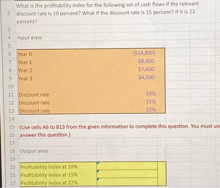 Solved 2 3 4 5 6 7 8 What is the profitability index for the | Chegg.com