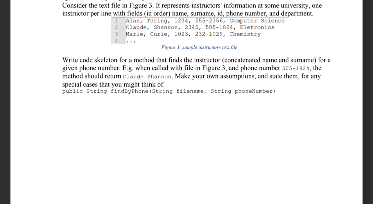Solved Consider the text file in Figure 3. ﻿It represents | Chegg.com