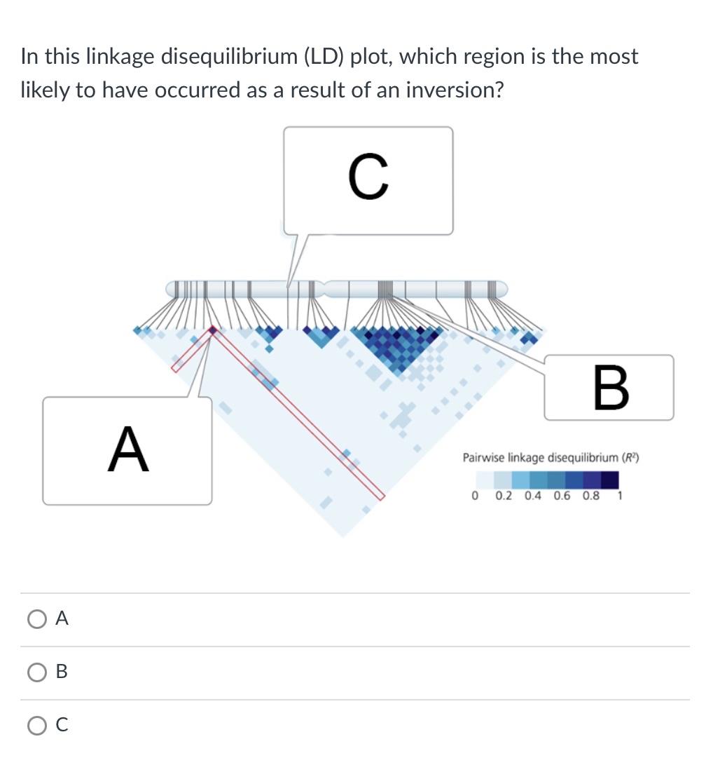 Solved In this linkage disequilibrium (LD) ﻿plot, which | Chegg.com