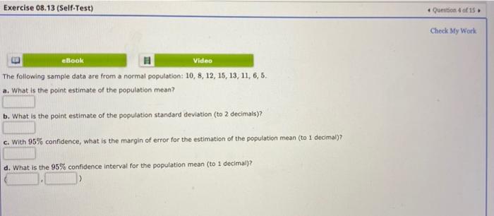 Solved Exercise 08.01 Algorithmic Question 1 of 15 Check My | Chegg.com
